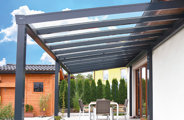 Terrassenuberdachung Bausatz Alu Glas